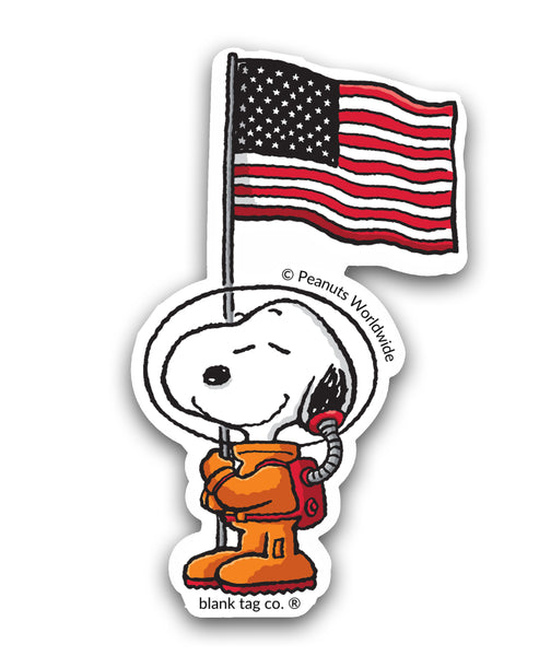 Astronaut Snoopy w/ Flag Sticker – Space Shuttle Endeavour Store