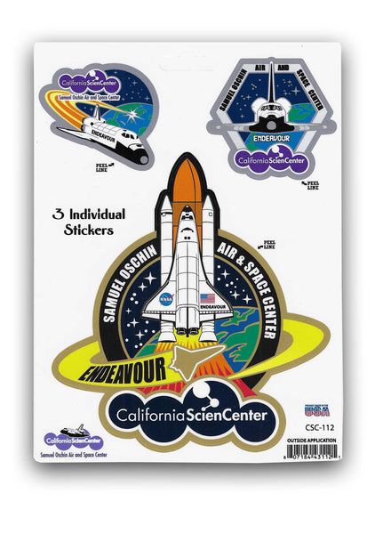Endeavour "A" set of 3 Stickers – Space Shuttle Endeavour Store
